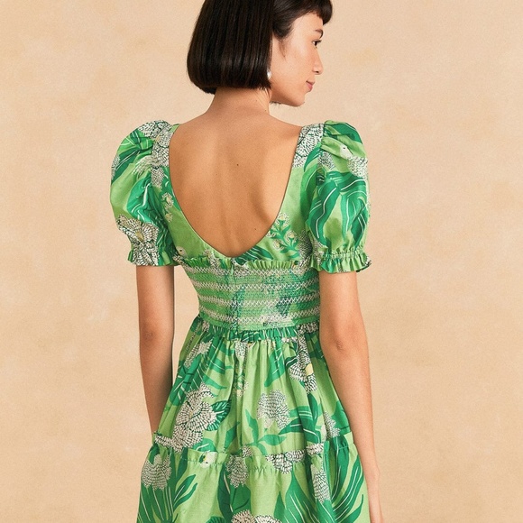 FARM Rio | Dresses | Nwt Farm Rio Green Dewdrop Floral Mini Dress Sizes ...